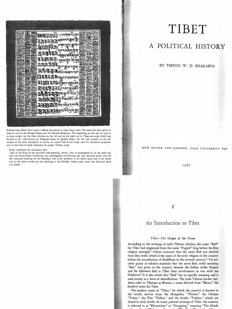 Shakabpa Political History Chap 1pdf | PDF | Tibet | Monastery