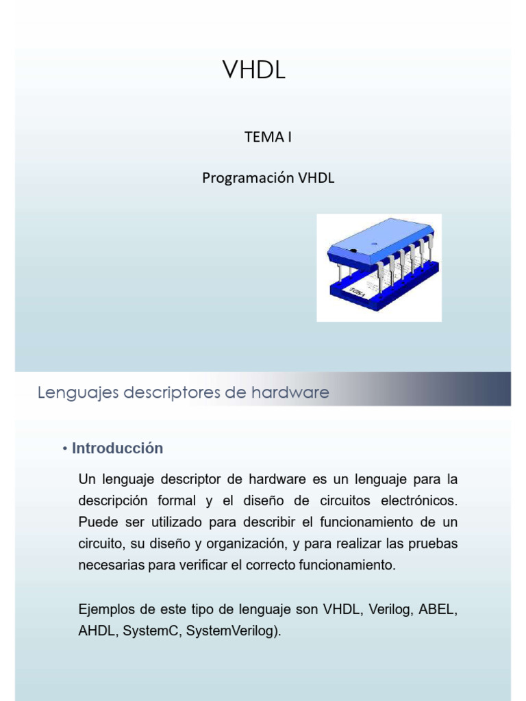 Material Unidad I Parte 1 | PDF | Vhdl | Ingeniería Electrónica