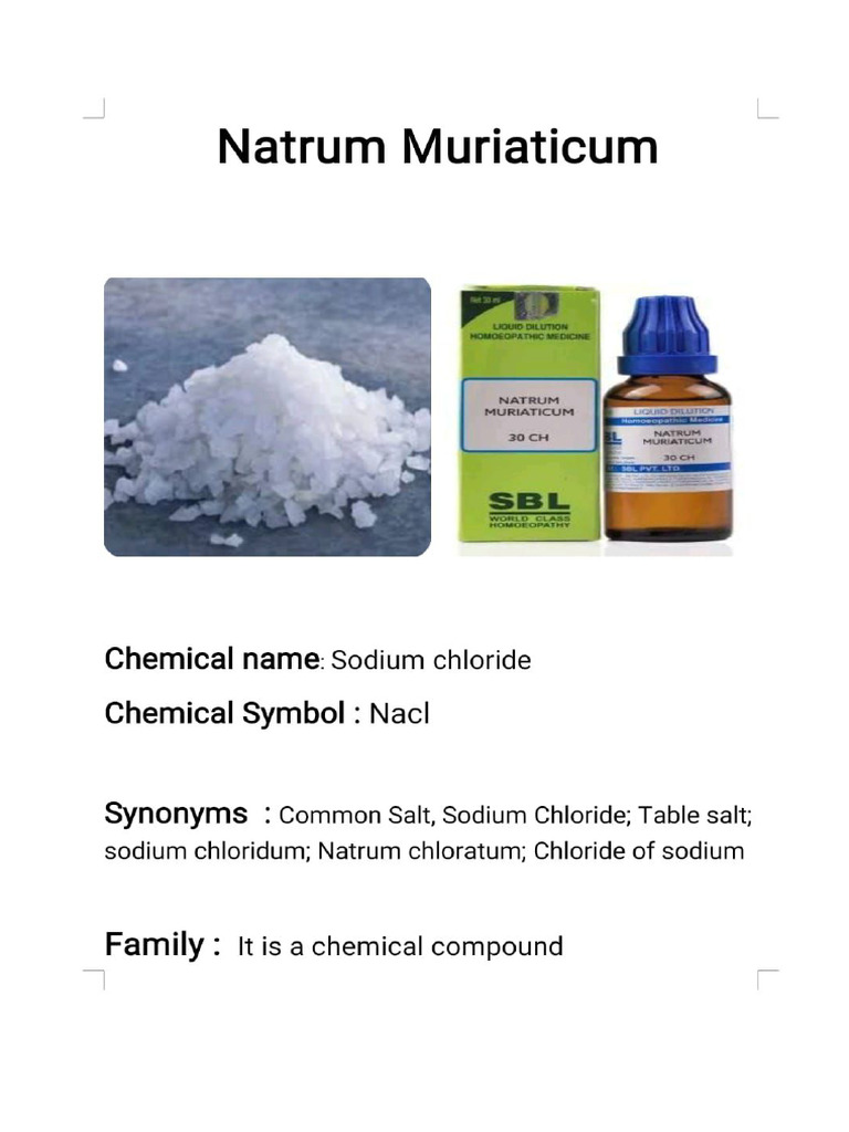 Natrum Muriaticum | PDF