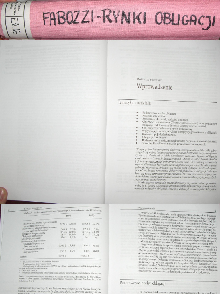 Fabozzi Frank - Rynki Obligacji | PDF