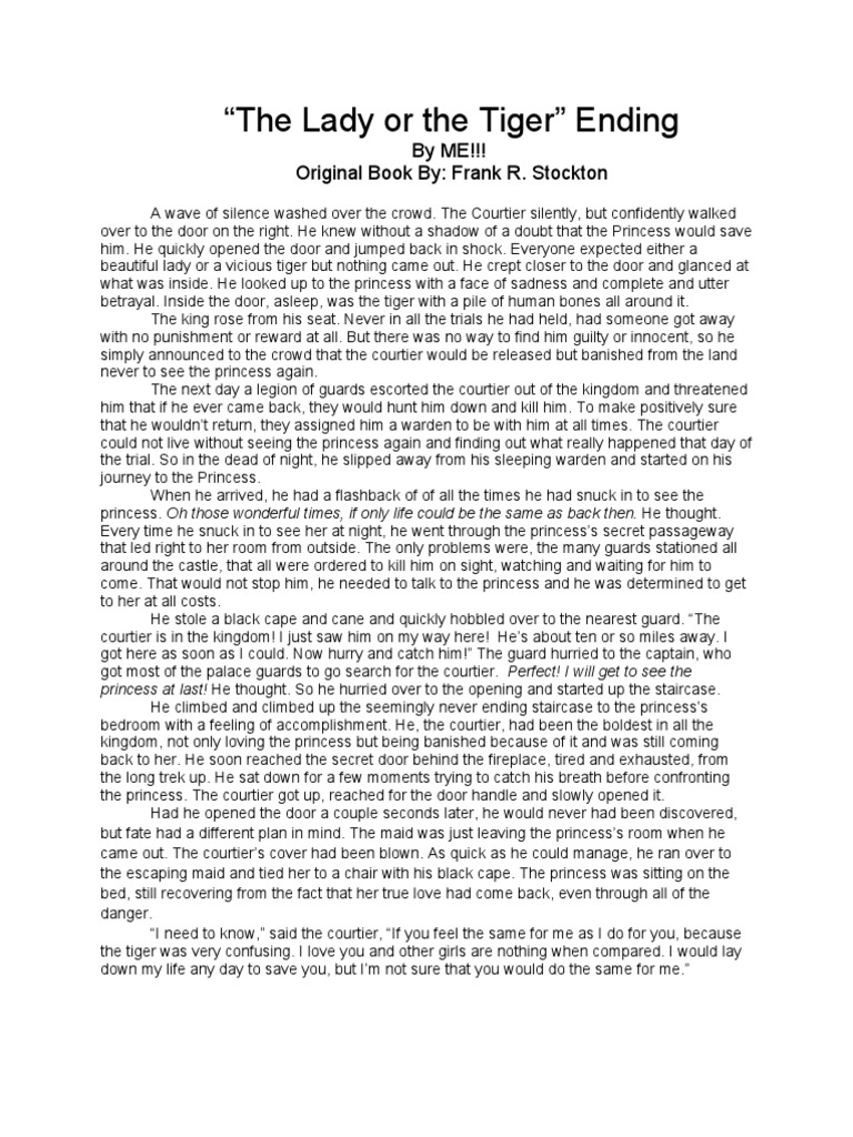 The Lady or The Tiger Ending | PDF