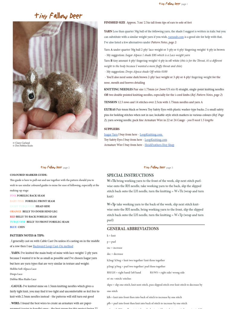 Fallow - Deer Knitting Pattern | PDF | Knitting | Basic Knitted Fabrics