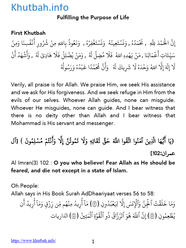 Purpose of Life in Islam: Worship Explained | PDF | Prophets And ...