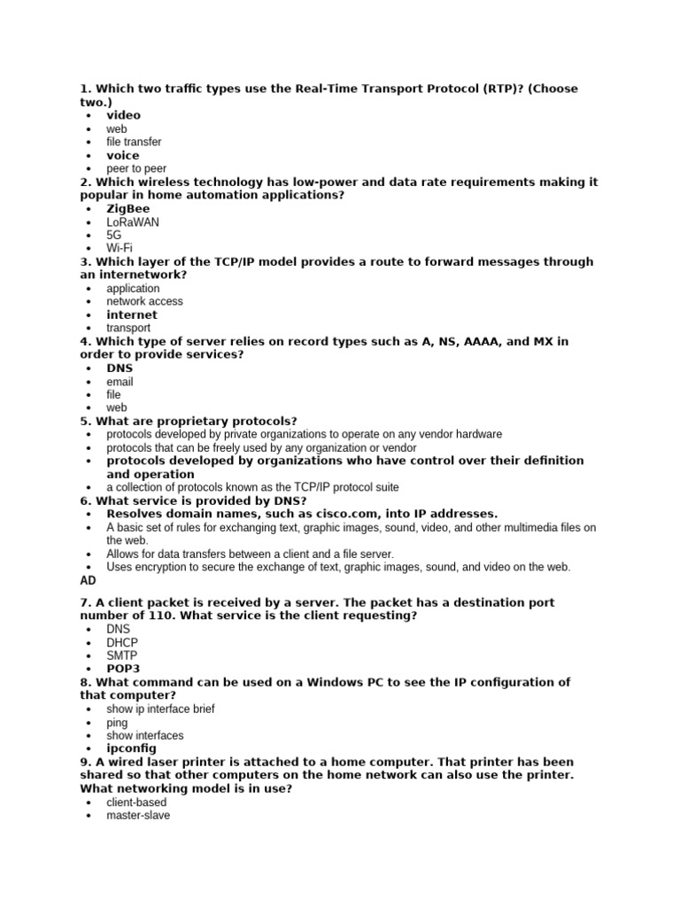Ccna Final Exam | PDF | Computer Network | I Pv6