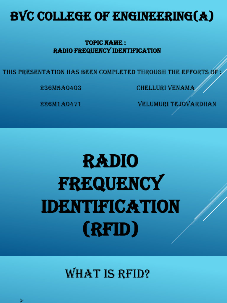 rfid-1 | PDF | Radio Frequency Identification | High Frequency