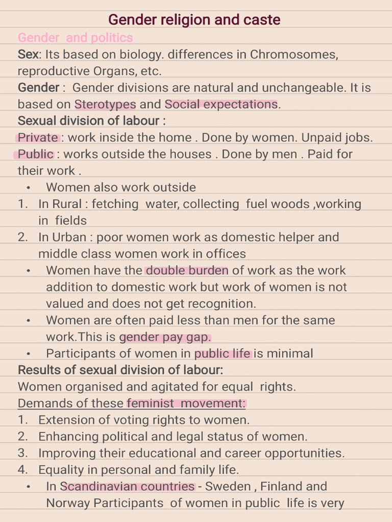 Gender, Religion and Caste | PDF