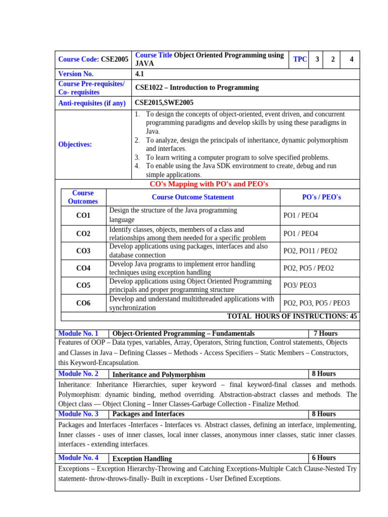 CSE2005_OBJECT-ORIENTED-PROGRAMMING-USING-JAVA_ETH_4.1_15_CSE2005 - Object Oriented Programming ...