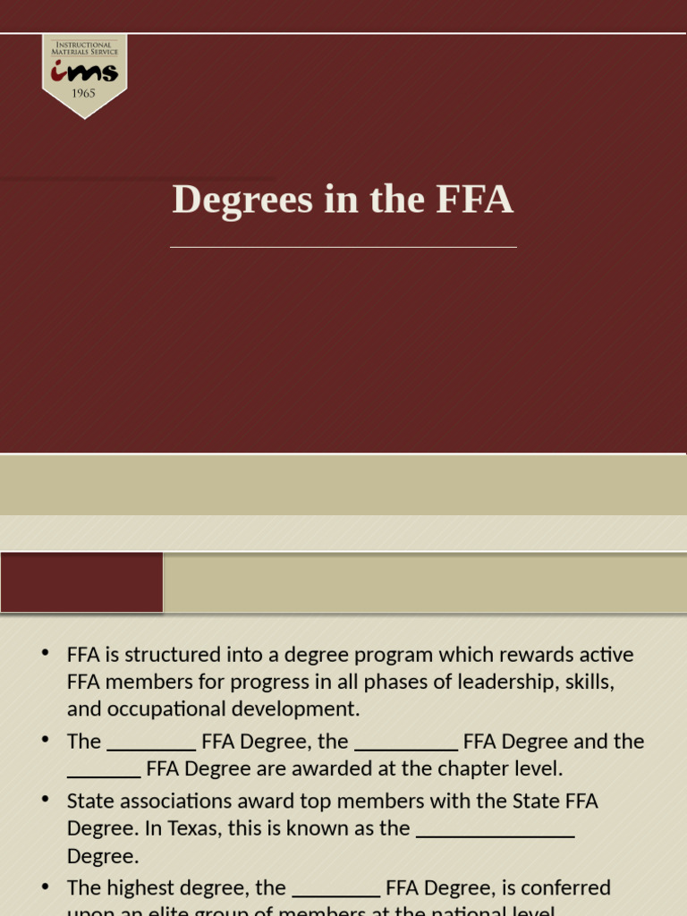 Degrees in The Ffa Student Notes | PDF
