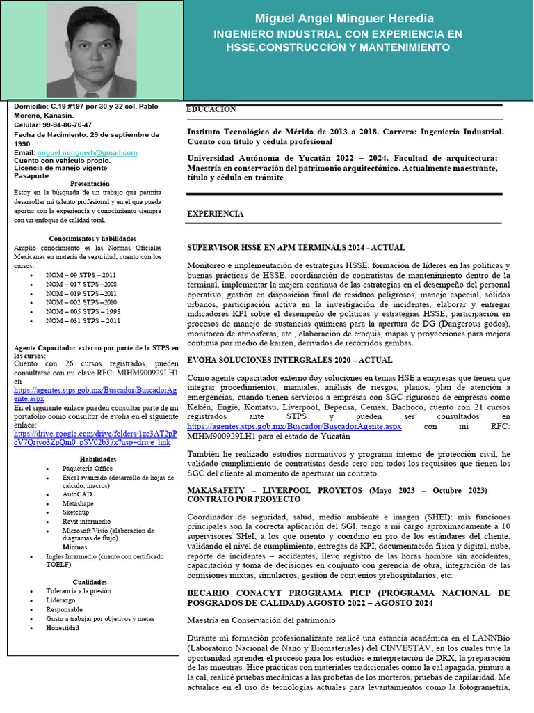 CV Miguel Minguer Herediaactualizado | PDF | Business