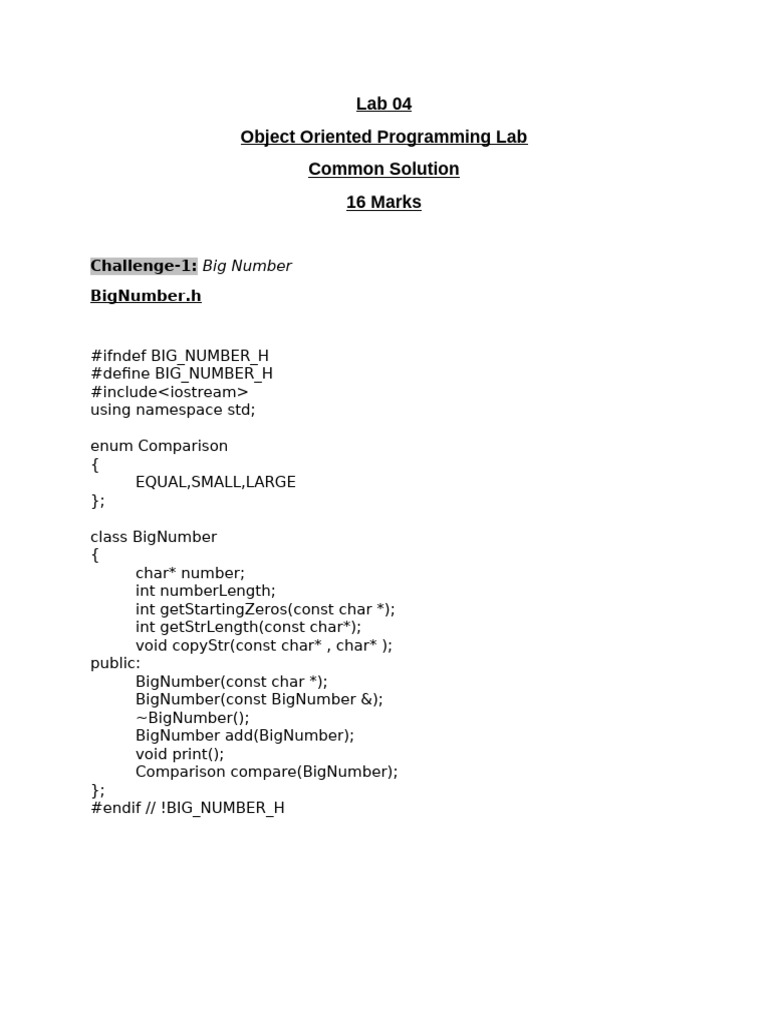 OOP Lab-04 Common Solution | PDF | Computer Programming | Software ... OOP Lab-04 Common Solution | PDF | Computer Programming | Software ...