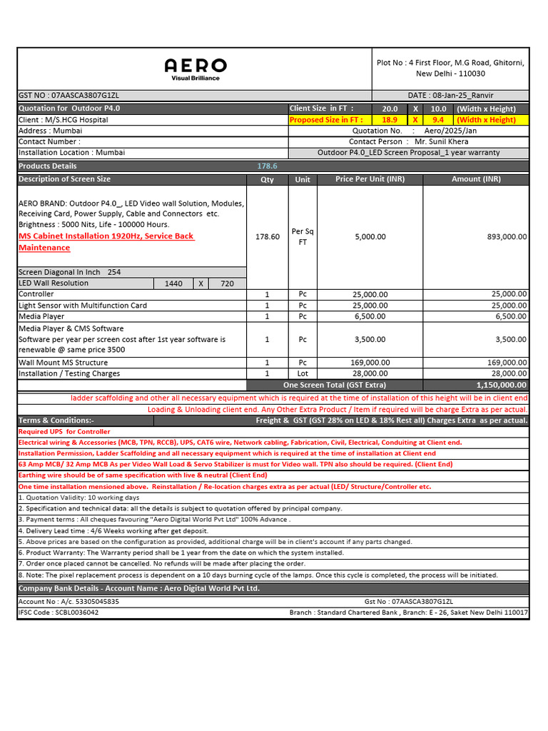 Outdoor P4.0 LED Screen Quotation | PDF | Electrical Engineering ...