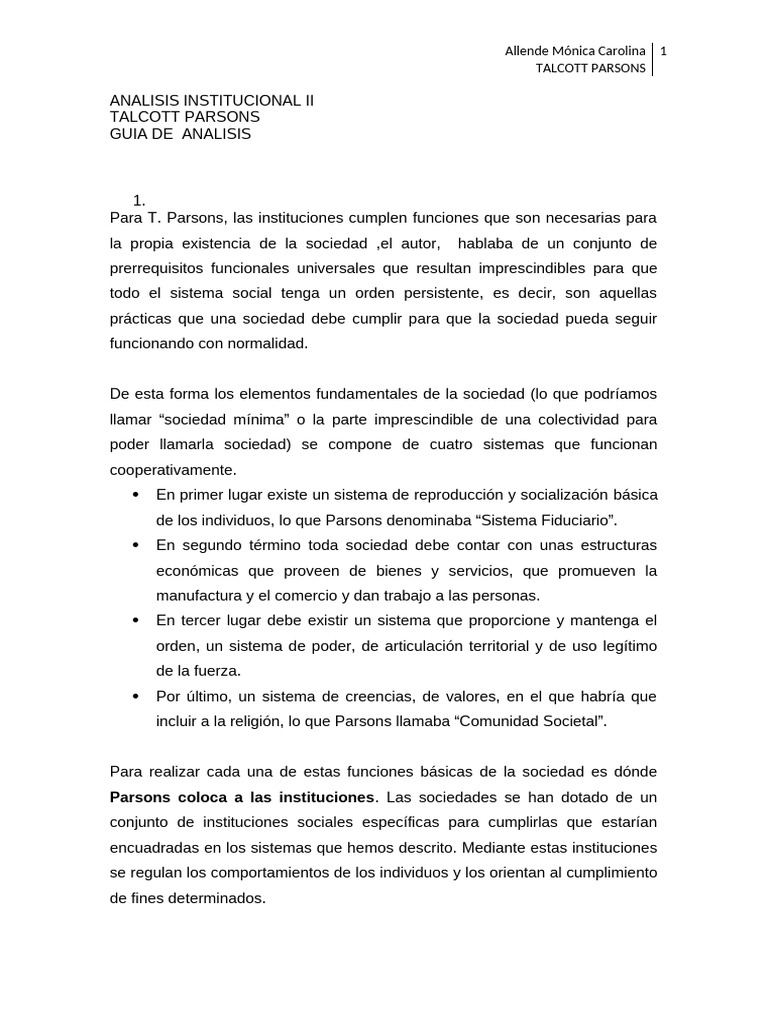parsons | PDF | Institución | Sociedad