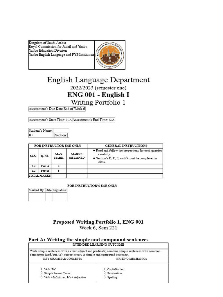 Writing Portfolio 1 - CLO 2.2 | PDF | Subject (Grammar) | Cost Of Living