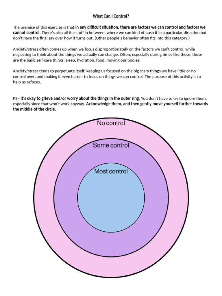 Managing Anxiety: What You Can Control | PDF