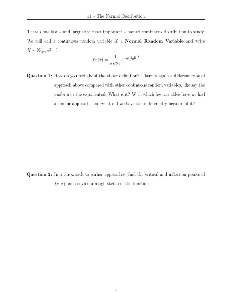 11 – The Normal Distribution | PDF | Normal Distribution | Standard ...