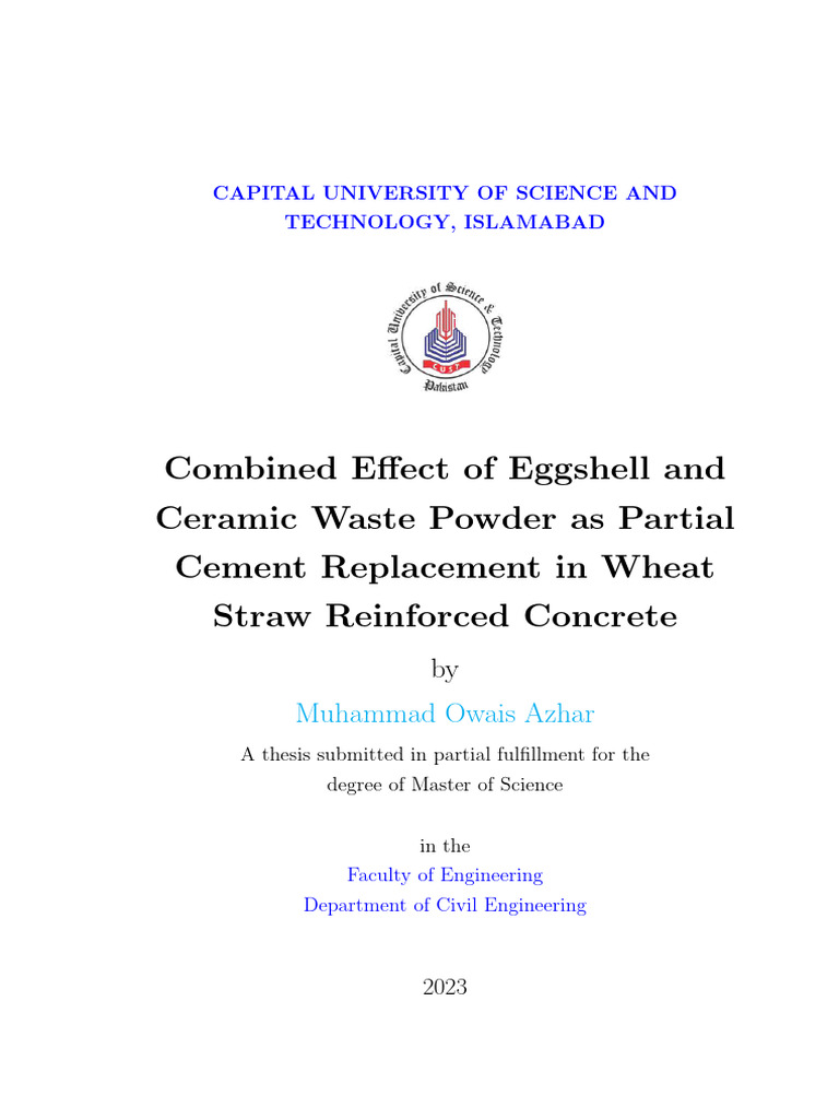 Muhammad Owais Azhar - MCE213032 | PDF | Concrete | Cement