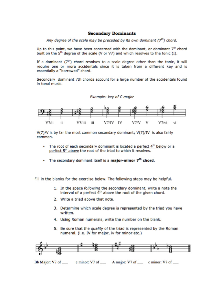 Secondary Dominants | PDF