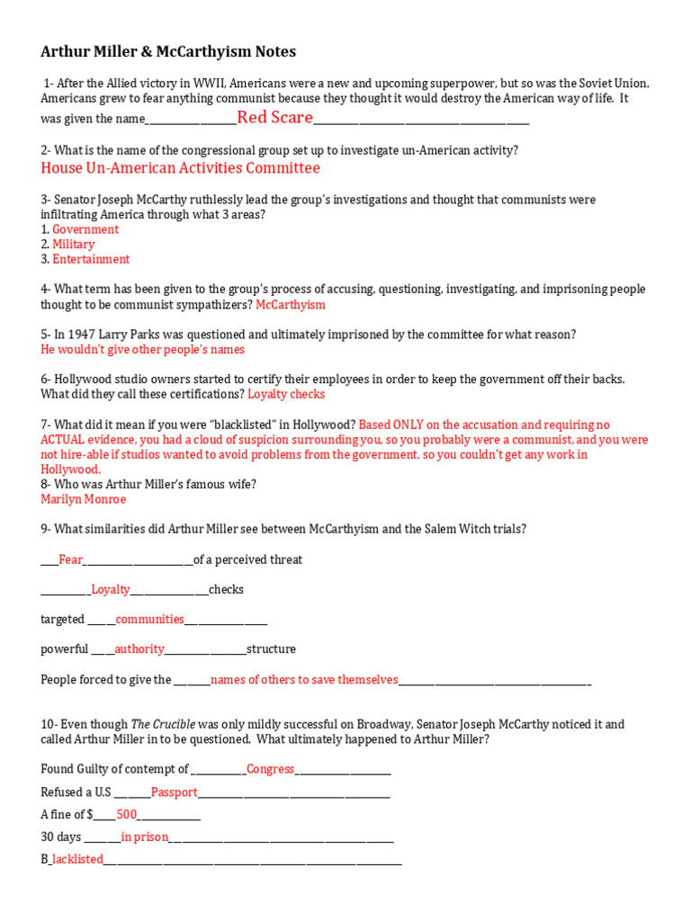 McCarthyism Notes | PDF