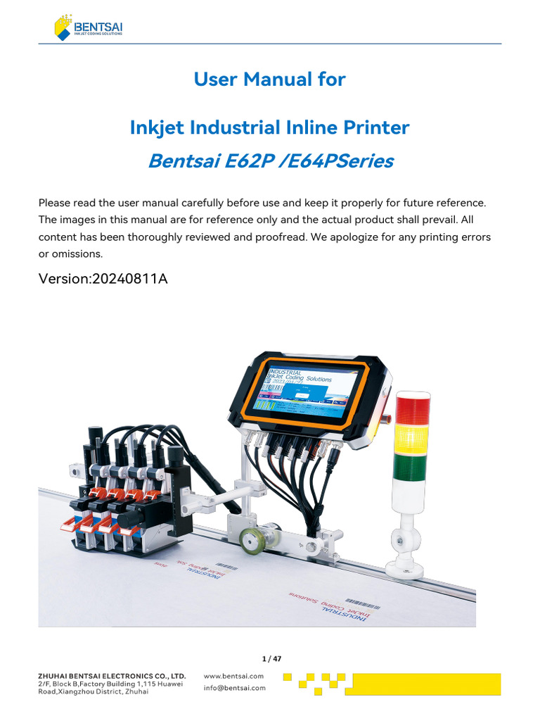 Bentsai E62、E64P User Manual | PDF | Qr Code | Printer (Computing)