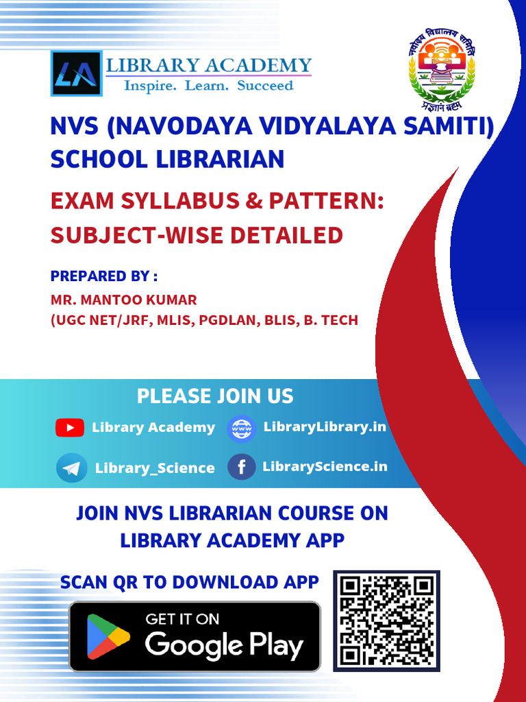 NVS LIBRARIAN Syllabus and Exam Detailed | PDF | Libraries | Information