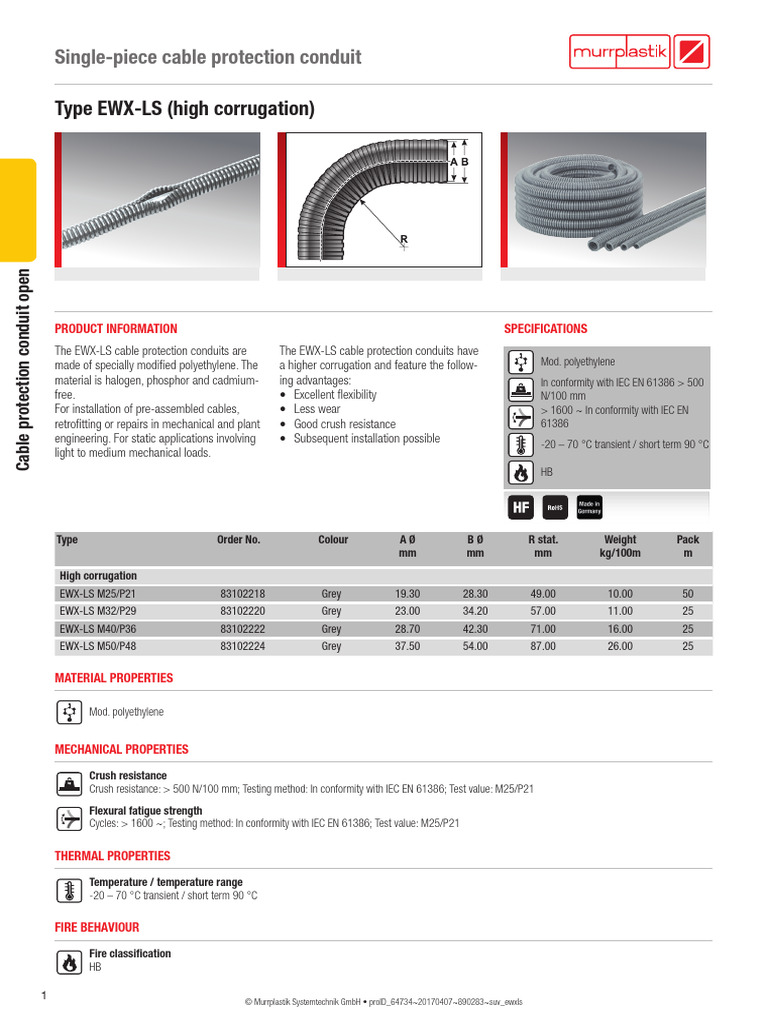EWX LS High Corrugation Conduit | PDF | Materials | Building Engineering