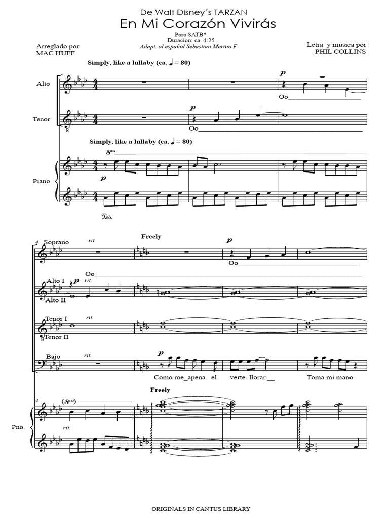 En Mi Corazón Vivirás - Partitura | PDF