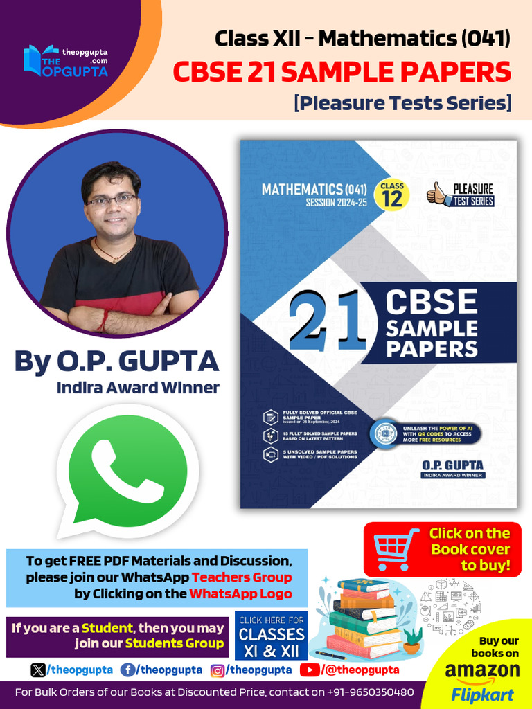 op gupta 21 sample papers | PDF | Equations | Function (Mathematics)