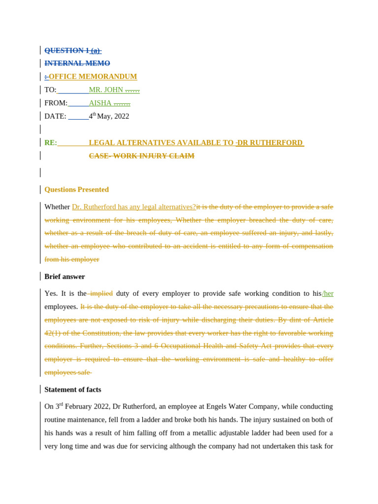 Office Memo Lwd | PDF | Negligence | Duty Of Care
