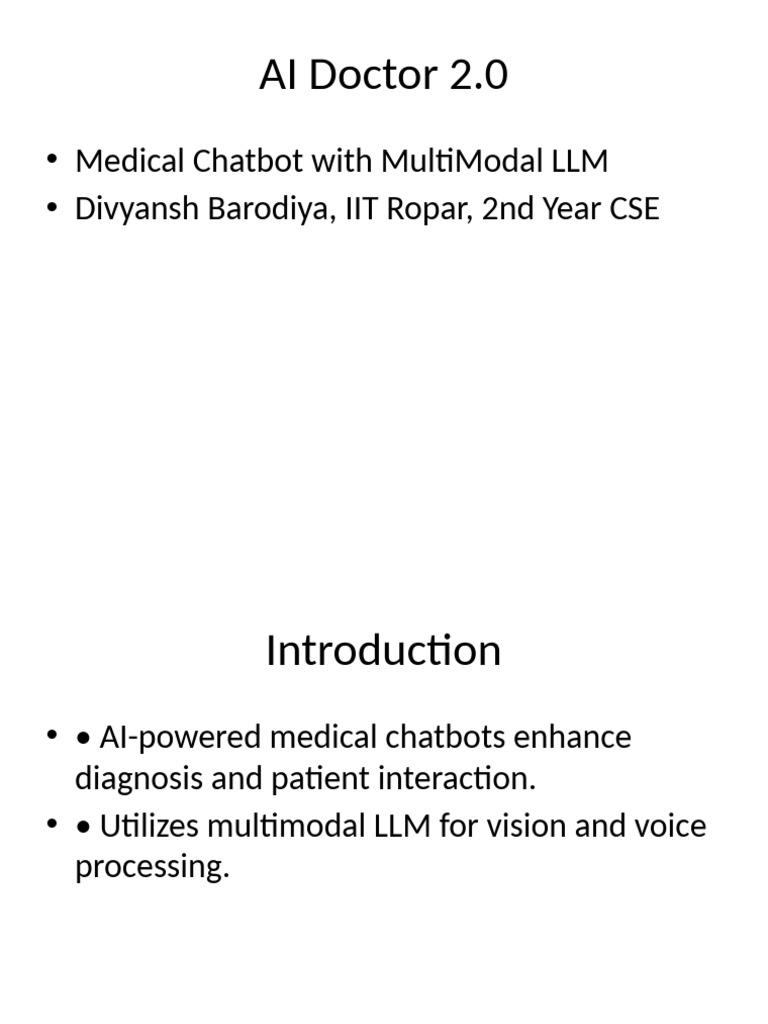 AI Doctor 2.0 for Tech-Savvy Medics | PDF