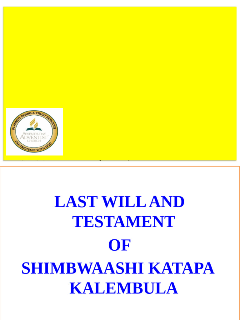 Sample Will of Shimbwaashi Kalembula | PDF | Will And Testament ...