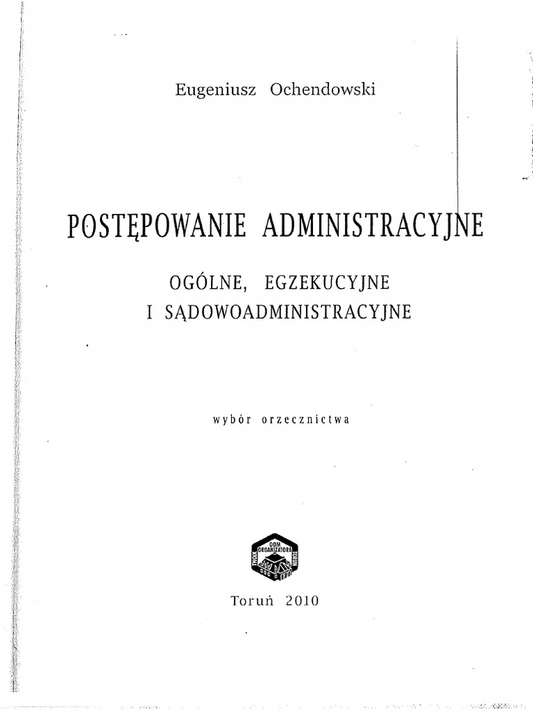 Postępowanie Administracyjne E. Ochendowski | PDF
