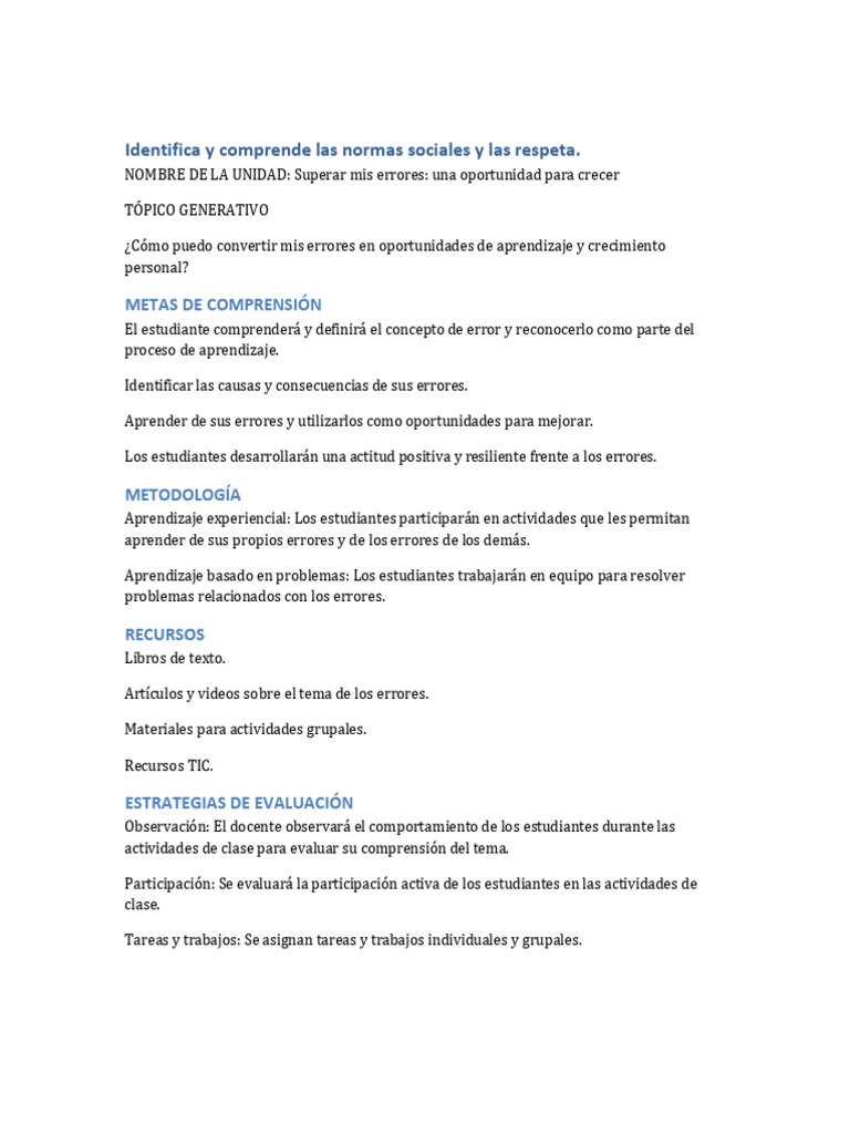Aprender de los Errores para Crecer | PDF