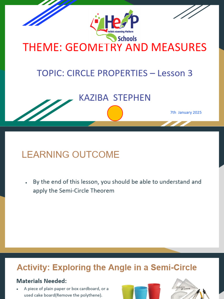 Lesson Three Circle Theorems Pdf Circle Angle