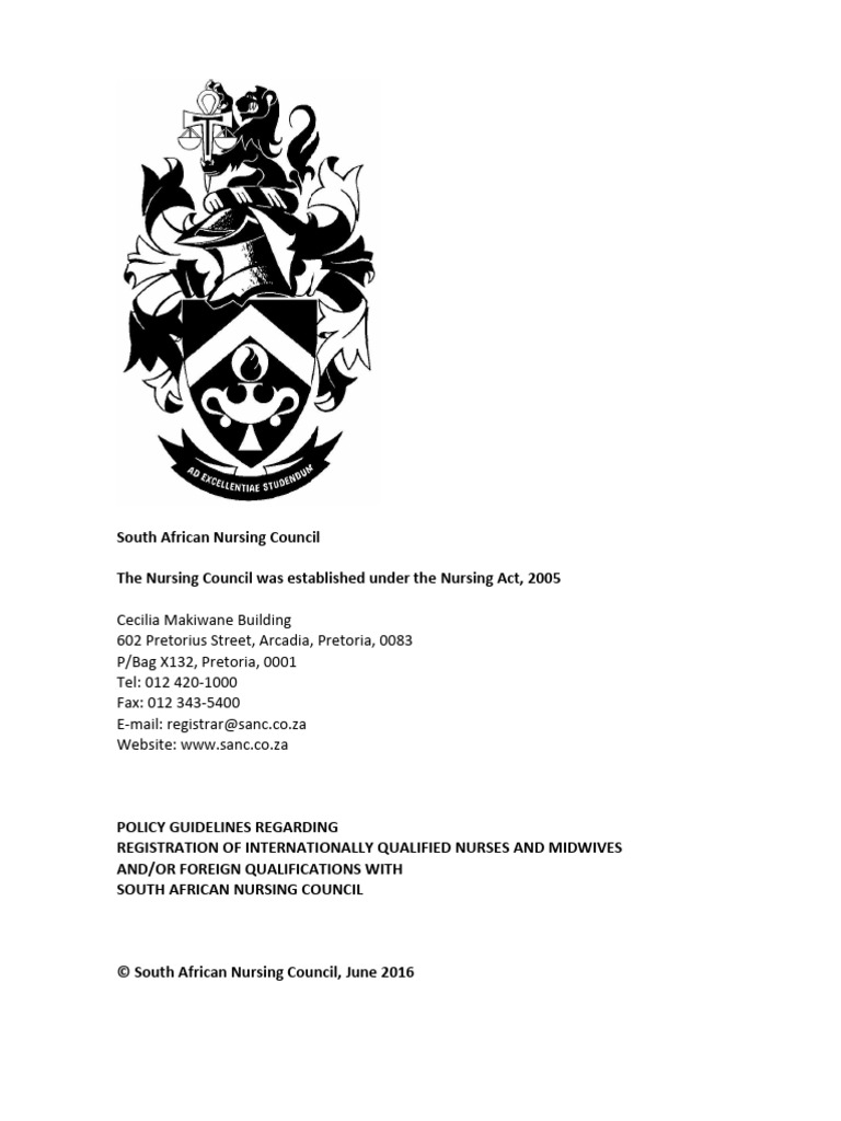 SANC Registration for Foreign Nurses | PDF | Midwife | Nursing