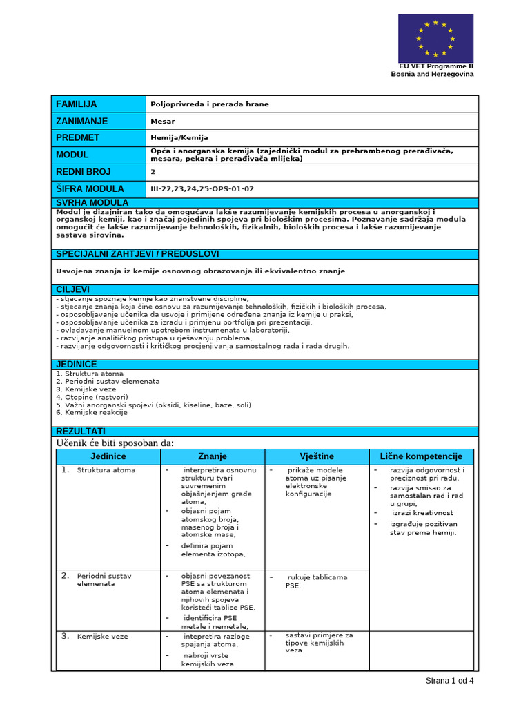 2. Opca i anorganska kemija (zajednicki modul) | PDF