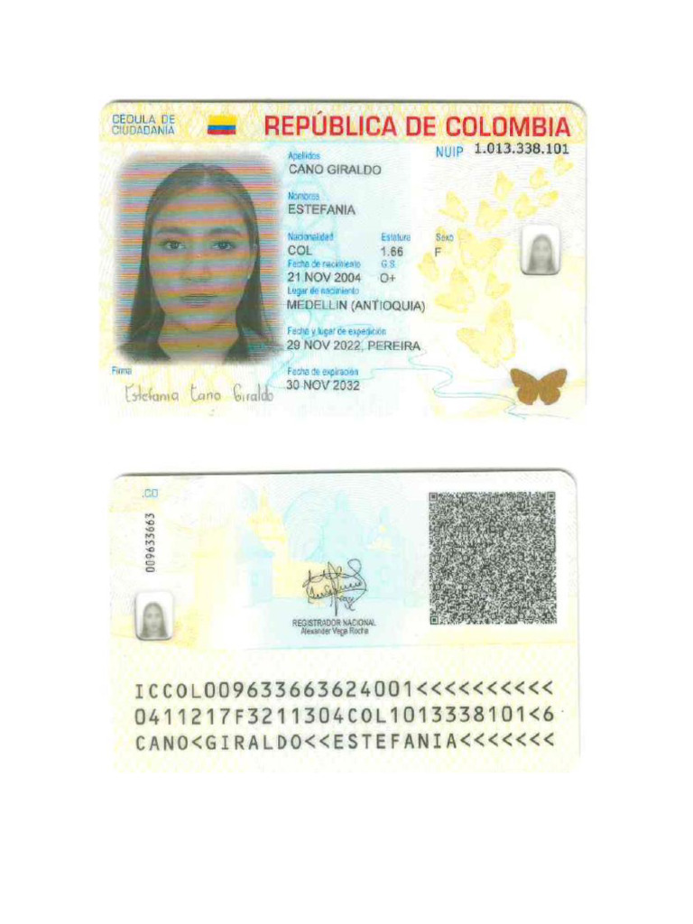 Cedula Estefania Cano Giraldo | PDF