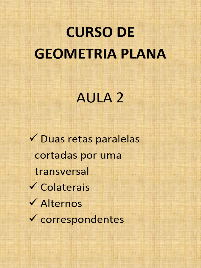 Curso de Geometria Plana - Aula2 | PDF | Geometria Euclidiana | Ângulo