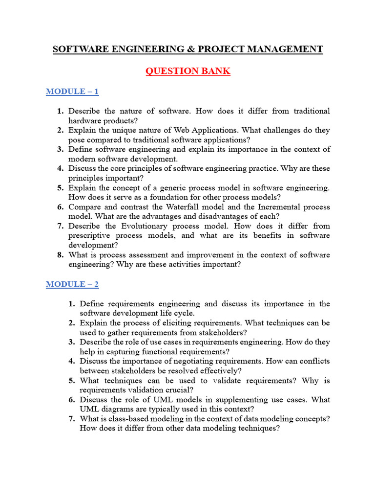 sepm qb | PDF | Agile Software Development | Software Quality