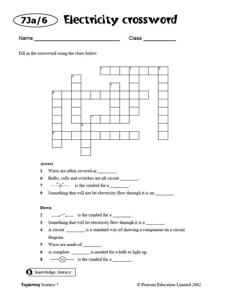 electricity-activities-crossword | PDF | Electricity | Series And ...