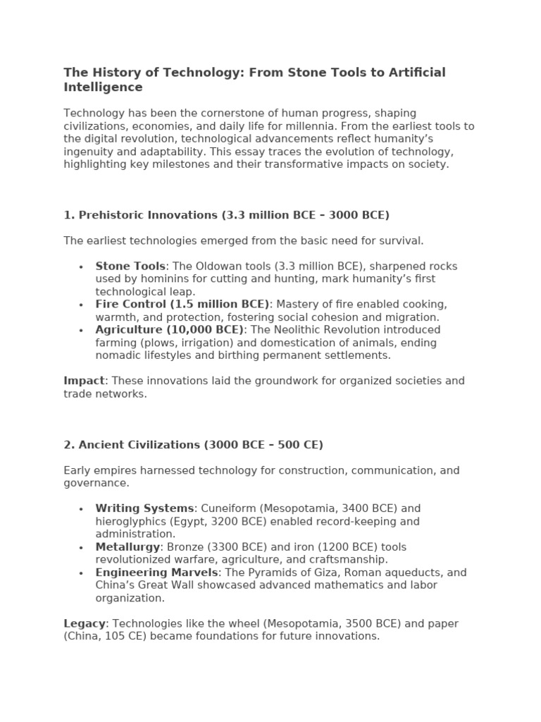 The History of Technology | PDF | Artificial Intelligence ...