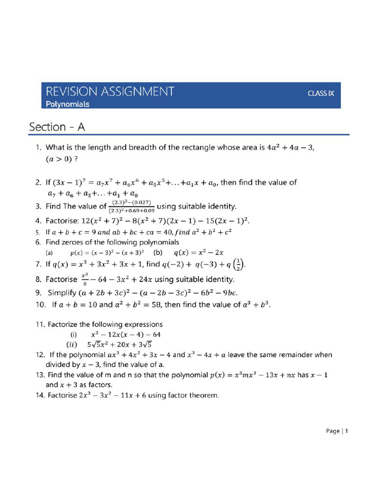 Math Polynomial | PDF