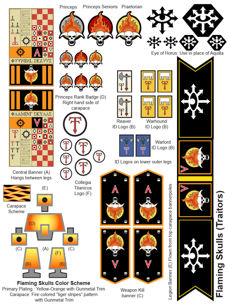 Legio Flaming Skulls Logo Sheet | PDF