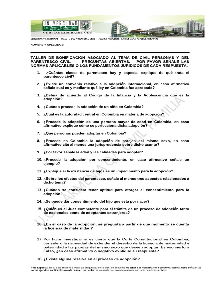 Taller de Parentesco Civil y Adopción | PDF | Adopción | Justicia