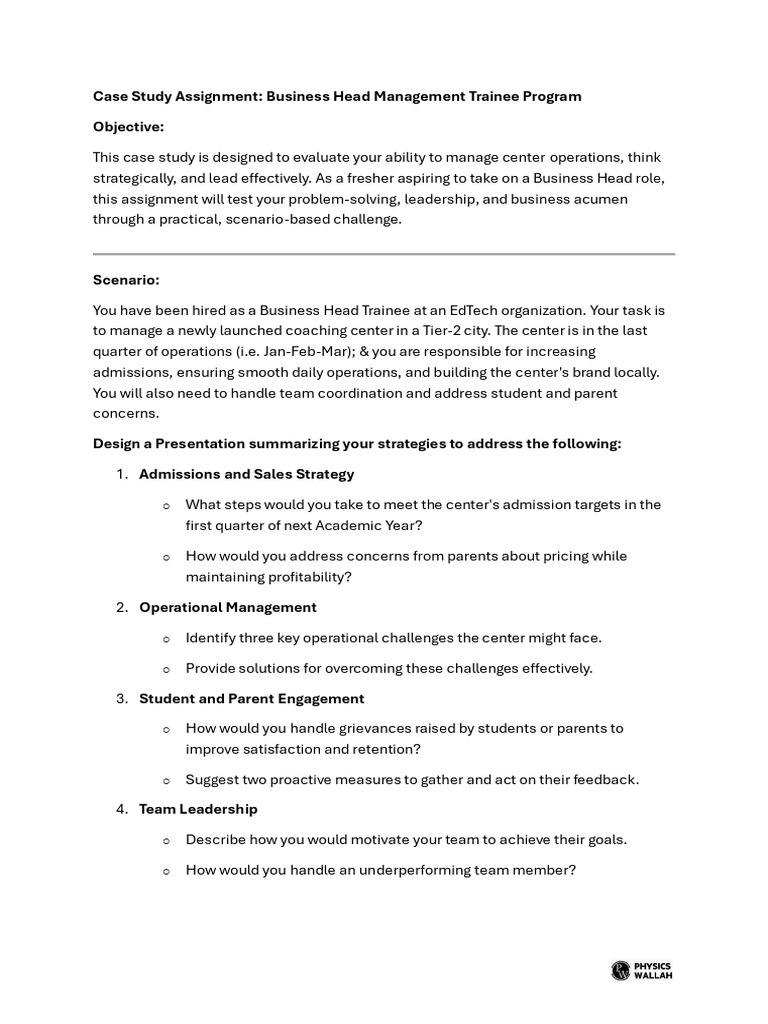 Aspiring Business Head Case Study | PDF | Leadership | Marketing Strategy