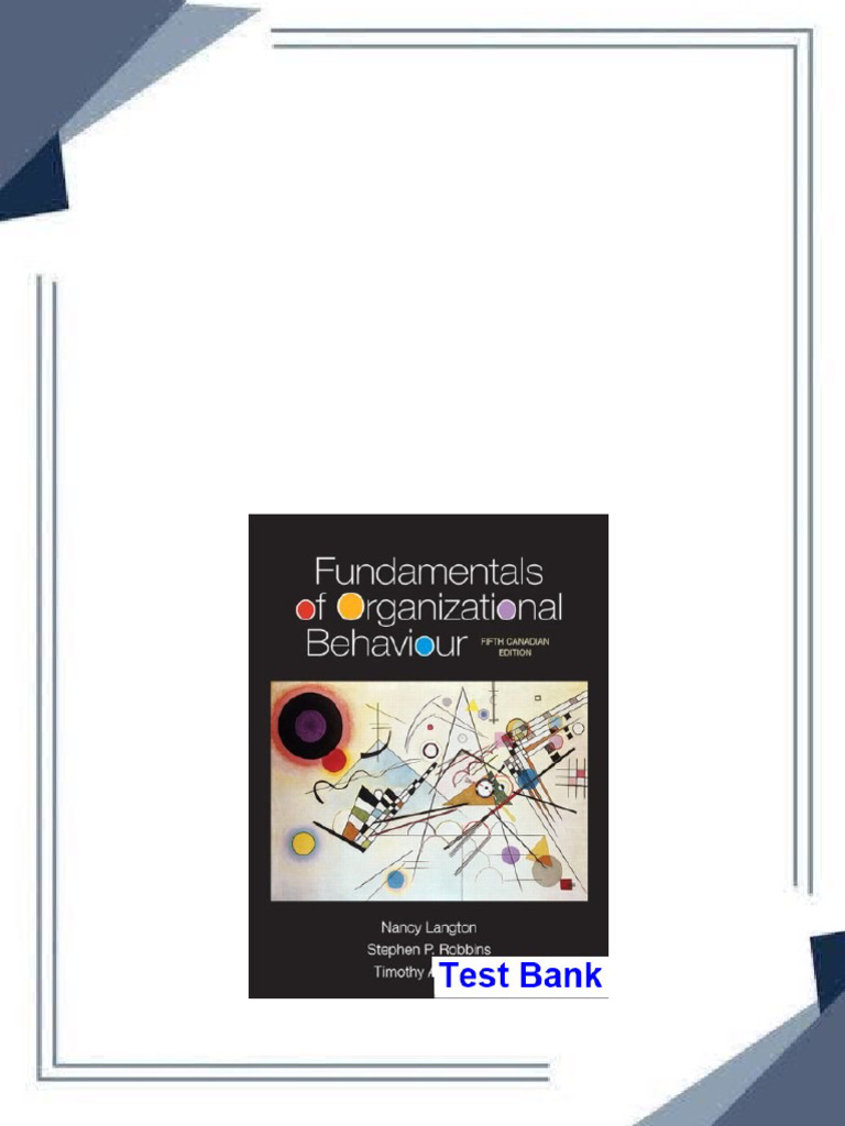 Fundamentals of Organizational Behaviour Fifth Canadian Edition ... Fundamentals of Organizational Behaviour Fifth Canadian Edition ...