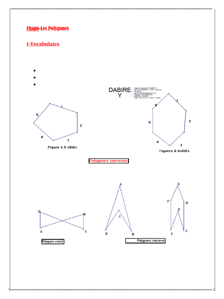 Types et caractéristiques des polygones | PDF | Polygone | Triangle