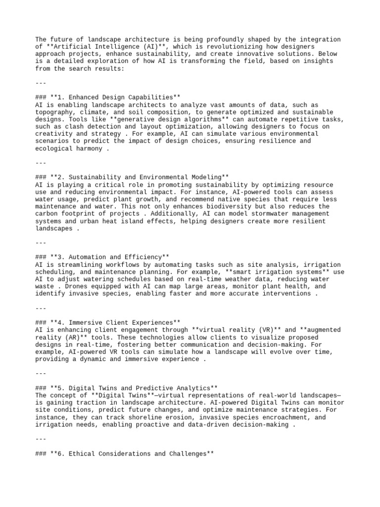 AI's Impact on Landscape Architecture | PDF | Artificial Intelligence ...