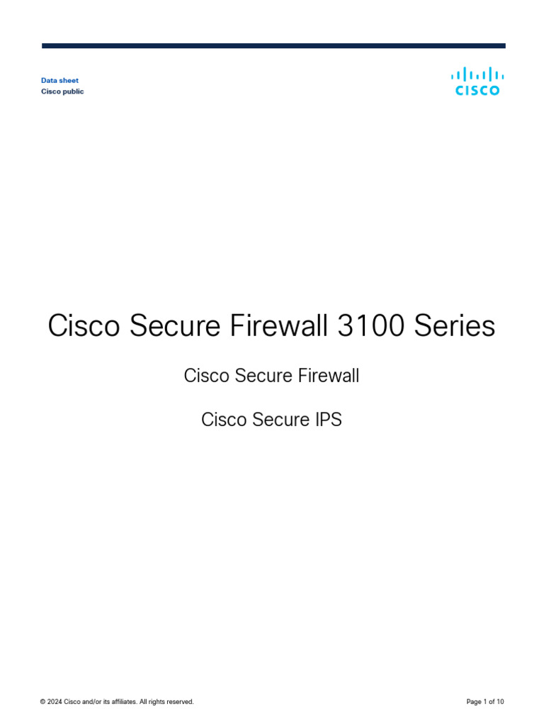 Secure Firewall 3100 Series Ds | PDF | Firewall (Computing) | Virtual ...