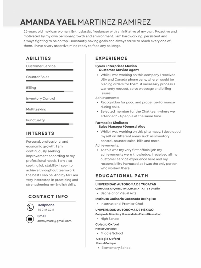 CV Inglés | PDF