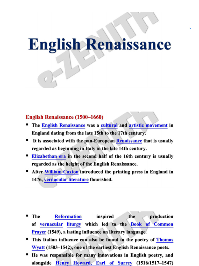 2 English - Renaissance | PDF